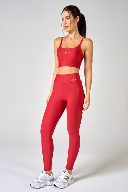 Conjunto Feminino Legging + Top Alça Classic - Cereja | Muv Fit